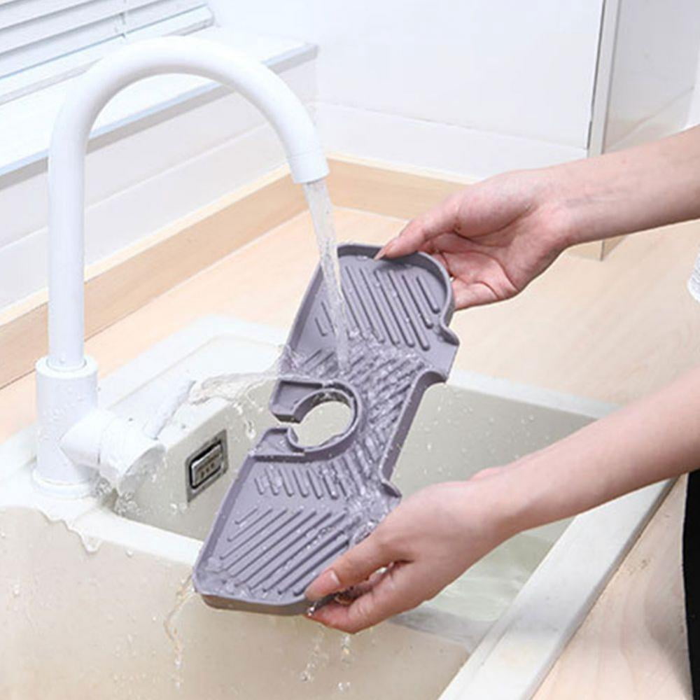 Silicone Faucet Water Catcher Mat, Faucet Handle Drip Catcher Tray ...