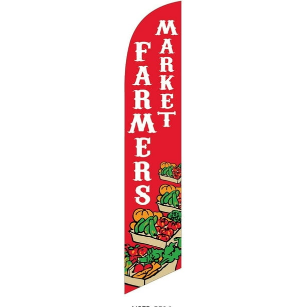 Farmers Market Feather Banner Swooper Flag, Replacement Flag Only ...