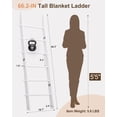 6-Tier Blanket Ladder with Hanging Knobs,5.5 Ft Wall Leaning Blanket ...