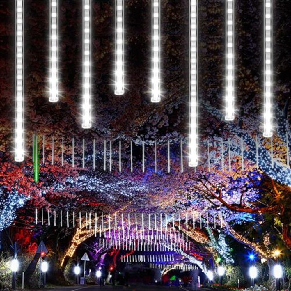 192 Led Solar Lights Meteor Shower Rain Tree String Light Garden Party ...