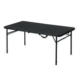 Mainstays Fold-in-Half Adjustable Folding Table 4', Rich Black, 48 x 24 ...