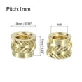 Knurled Insert Nuts, 25 Pack M6 x 7mm L x 9mm OD Brass Heat Set Insert ...