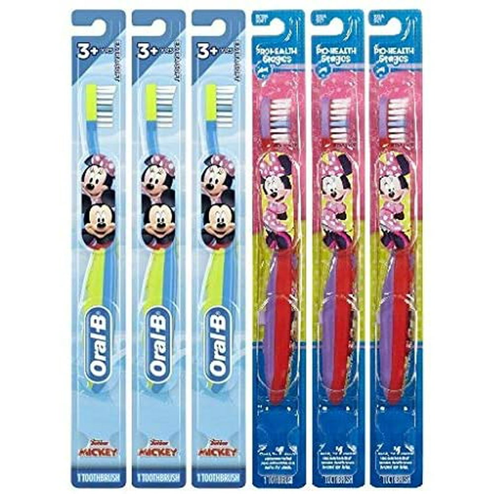 Oral-B Mickey and Minnie Mouse Kids Toothbrush, Children Ages 2-3 ...