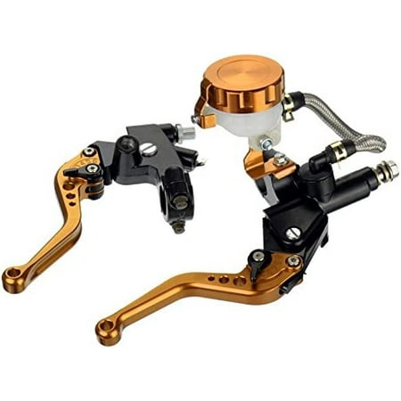 1 Set 7/8" Orange Motorcycle Front Brake Clutch Handle Levers Adjtable ...