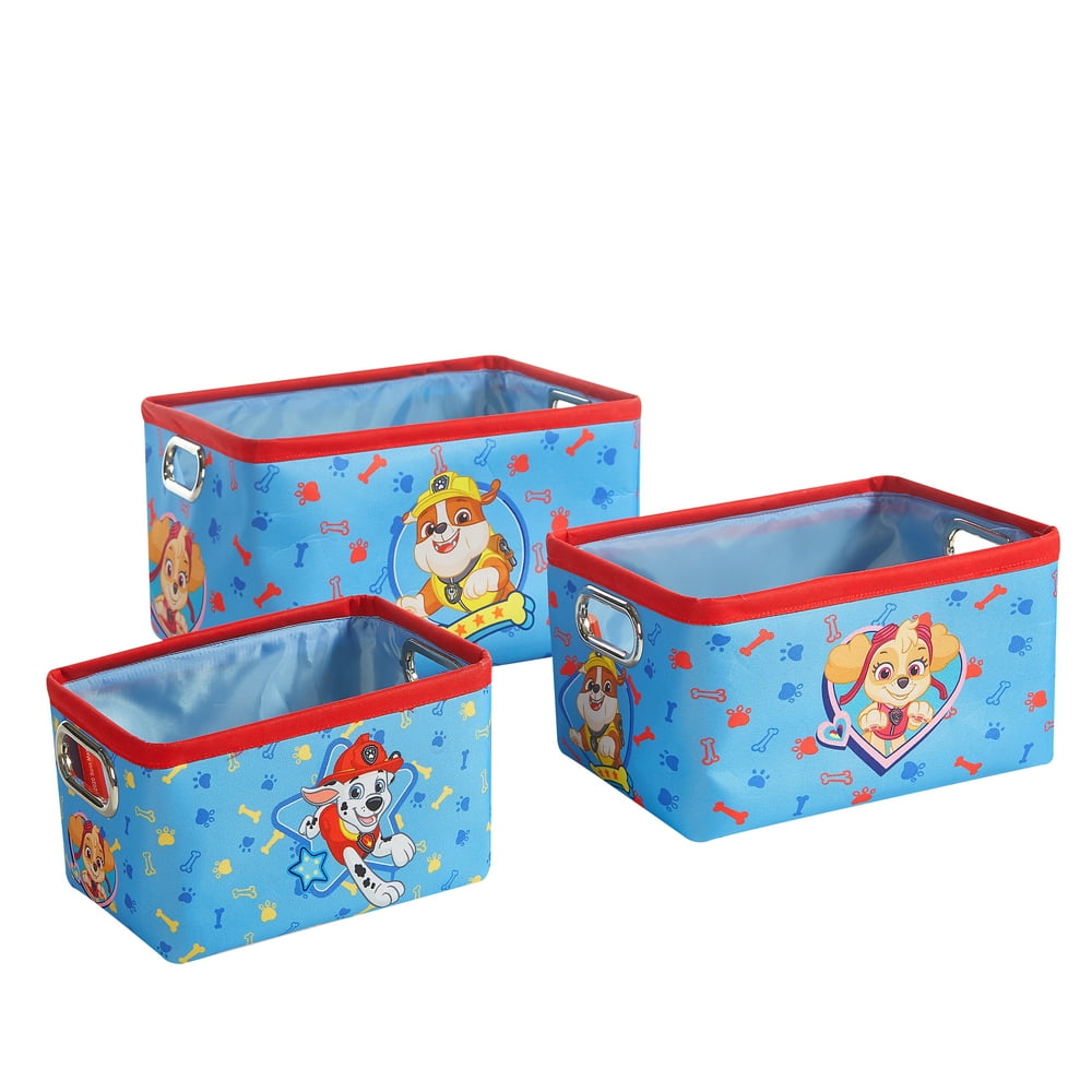 Paw Patrol Nestable Kids Storage Boxes Set of 3 - Walmart.com - Walmart.com