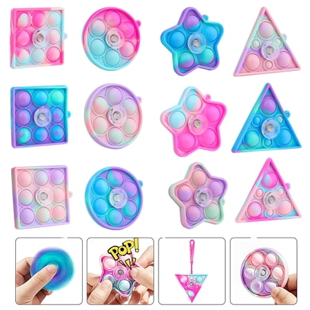 12 Pack Pop Fidget Spinner it Toys Bulk Sensory Its Mini Keychain ...