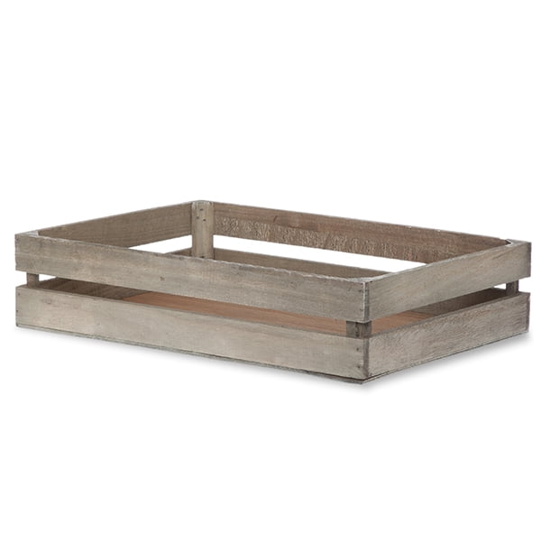 Two Slat Rectangular Wood Crate 14in - Walmart.com