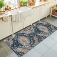 Area Rug 2x6ft Vintage Blue Gold Figure Area Rugs for Kitchen Runner ...