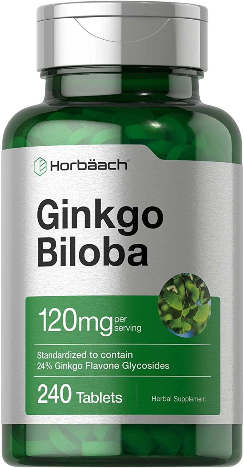 Ginkgo Biloba | 120mg | 240 Tablets | by Horbaach - Walmart.com