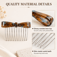 OPALESQUE 6 Pack Acetate Bow Side Combs for Women, French Style Hair ...