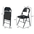 VOLIX 4-Pack Steel Metal Folding Chairs, Stackable Folding Chair, Black ...