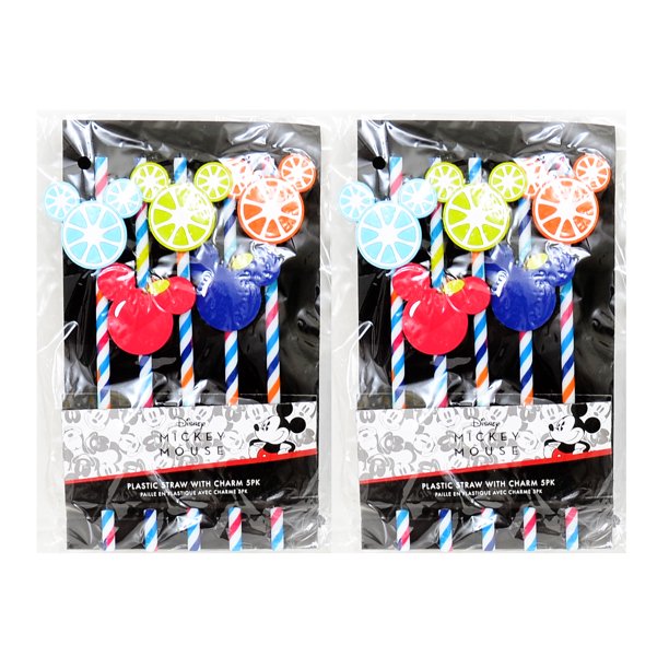 Disney Mickey Mouse Icon Fruit Reusable 5 pc Straws-2 PK - Walmart.com