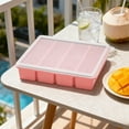 Large Food Grade Silicone Ice Cube Mold With Lid Easy Release For Big ...