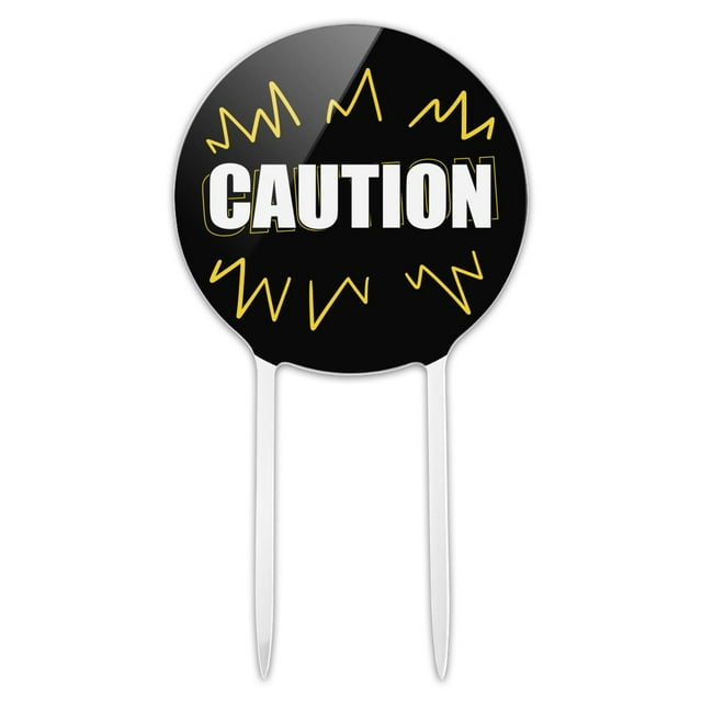 Acrylic Caution Warning Cake Topper Party Decoration for Wedding ...