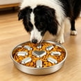 ACDANC Slow Feeder Dog Bowls with Non-Slip Mat, Stainless Steel Slow ...