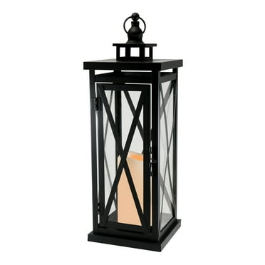 Smart Design 80073 Salerno Triple Candle Led Lantern With On-Off Timer ...