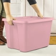 Sterilite 18 Gallon Plastic Storage Tote, Pink Lemonade, Household ...