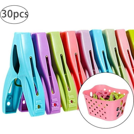 Xizioo 30 Pieces Clothes Pegs, Plastic Clothes Pegs Set, Extra Strong ...