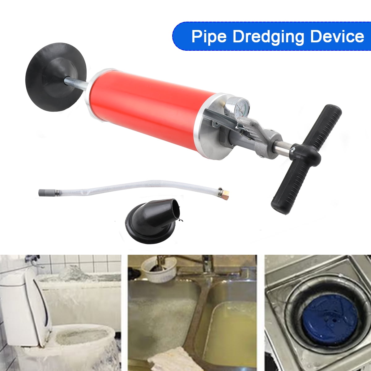 ECUTEE General Water Ram Manual Drain Cleaner Pipe Dredger Dredging ...