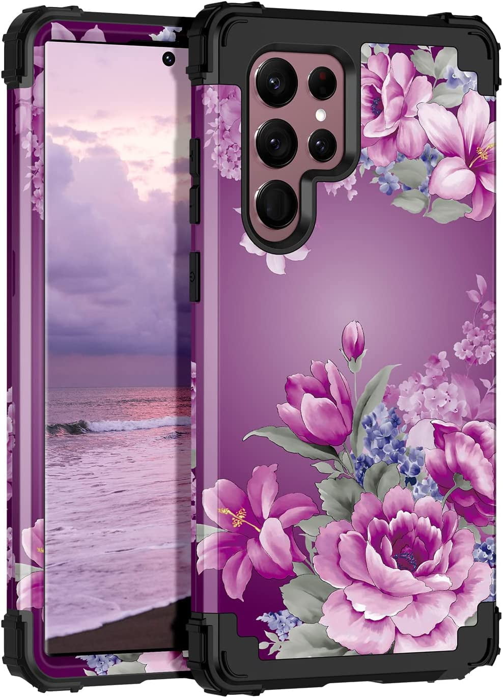 Casetego Phone Case for Samsung Galaxy S22 Ultra 5G Case Floral ...