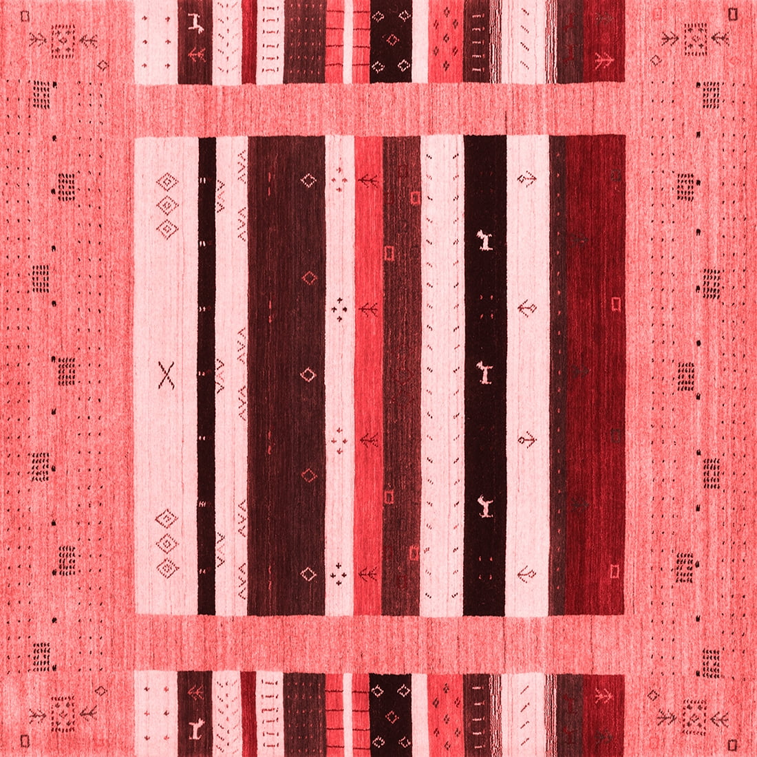 Ahgly Company Indoor Square Abstract Red Contemporary Area Rugs, 6 ...