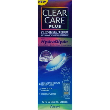 Alcon Clear Care Plus with HydraGlyde Disinfecting Contact Solution 12 ...