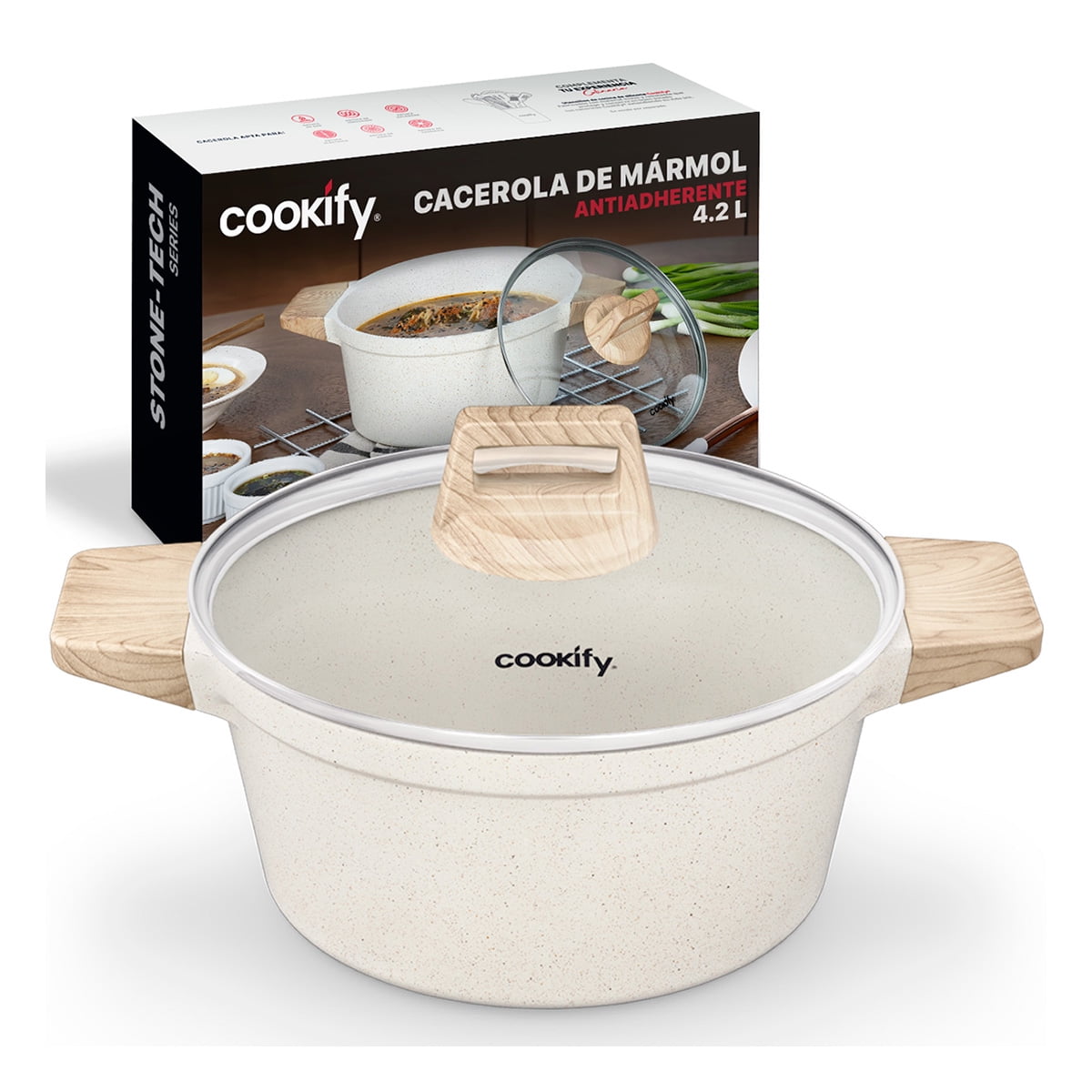 Olla Cacerola de Aluminio con Revestimiento Antiadherente Libre de PFOA ...