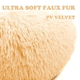 Round Plush Pet Bed for Dogs & Cats,Fluffy Soft Warm Calming Dog Bed ...