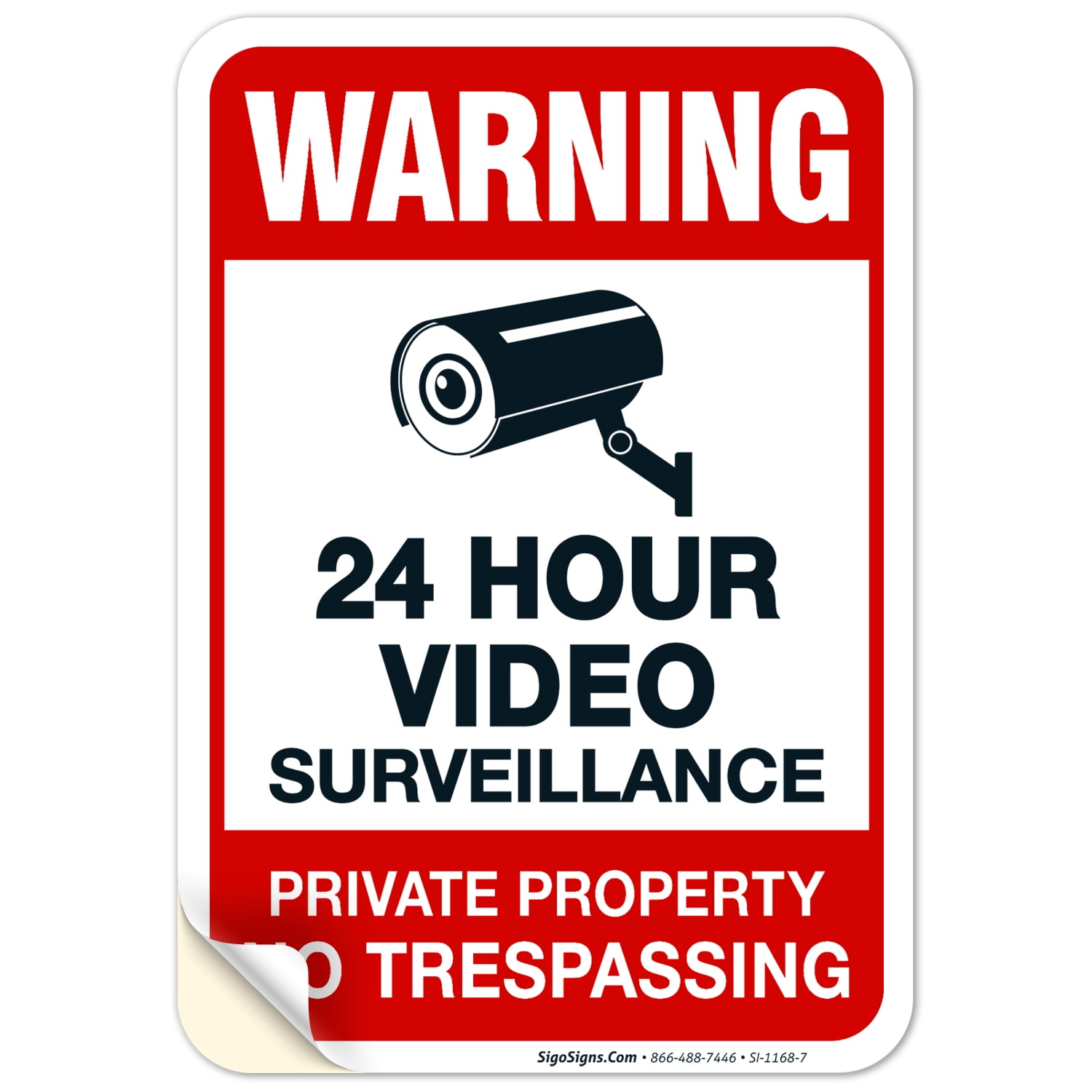Private Property No Trespassing Sign Warning Video Surveillance Sign