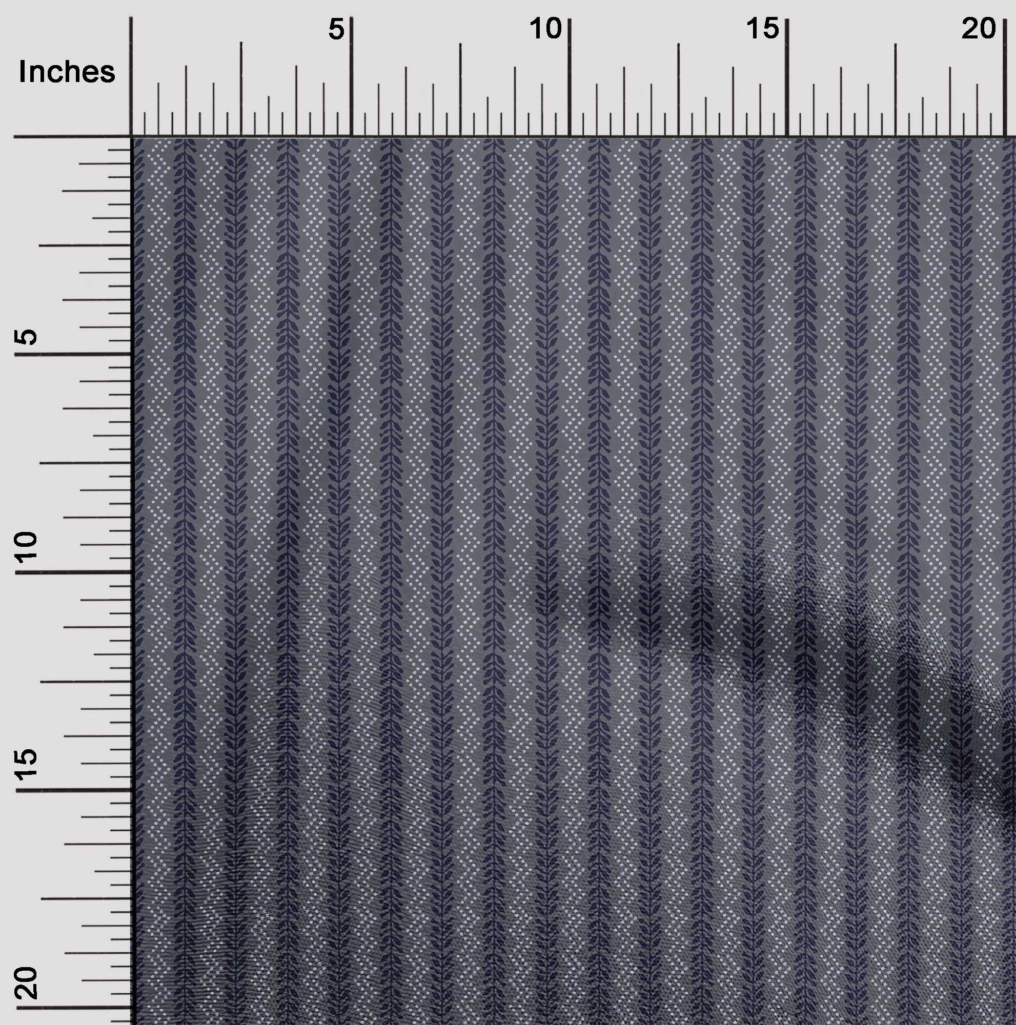 oneOone Viscose Chiffon Fabric Dotted Chevron & Leaves Block Fabric ...