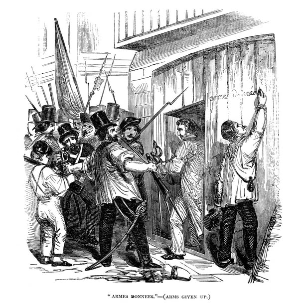 France: Revolution Of 1848. /N'Arms Given Up.' Wood Engraving From A ...