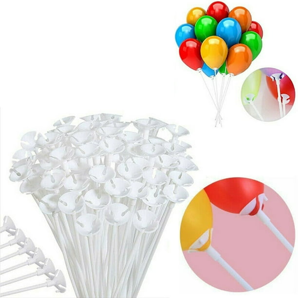 50 Pieces Balloon Sticks Upgraded Version White Balloon Sticks Holders ...