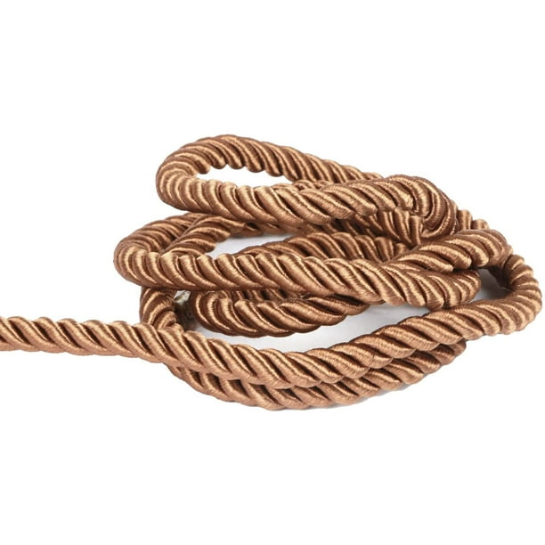 BEL AVENIR 9Yards Twisted Cord Wide 8mm Two Tone Coffee Rope Craft Trim ...