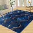 Abstract Bedroom Area Rug, Blue Rugs for Living Room, Luxury Carpet ...