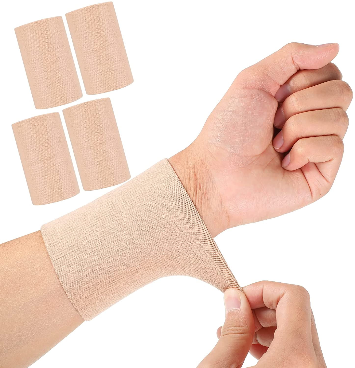 2 Pairs Compression Wrist Sleeve Compression Wrist Brace Wrist Supports ...