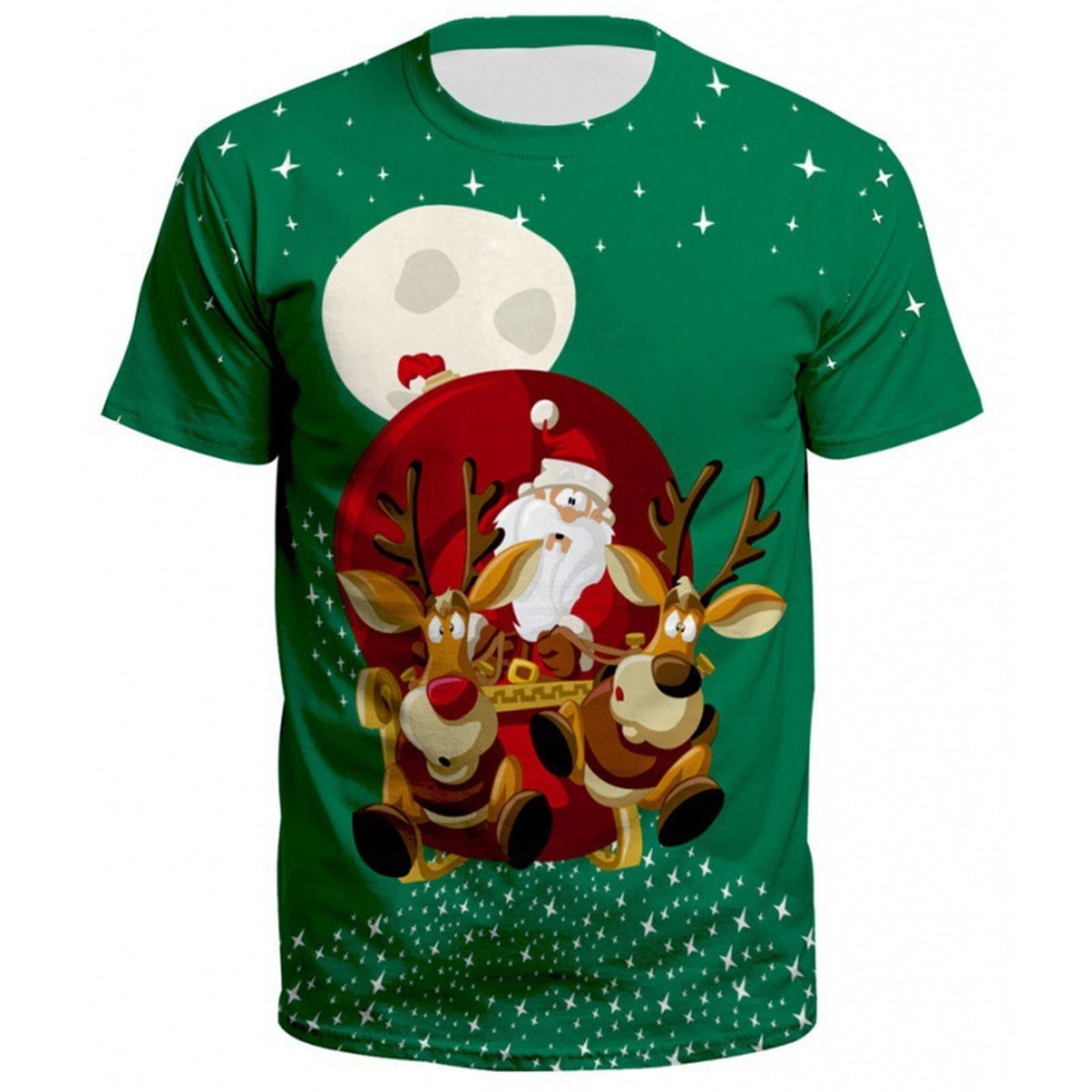 Click here for Wanpidan Men T Shirts Christmas Short Sleeved Crew... prices