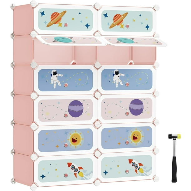 Estante modular SONGMICS para niños con 12 cubos rosa MLPC907R01 ...