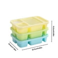 3-Piece Divided Plastic Lunch Box Set | 4-Compartment Bento Boxes for ...
