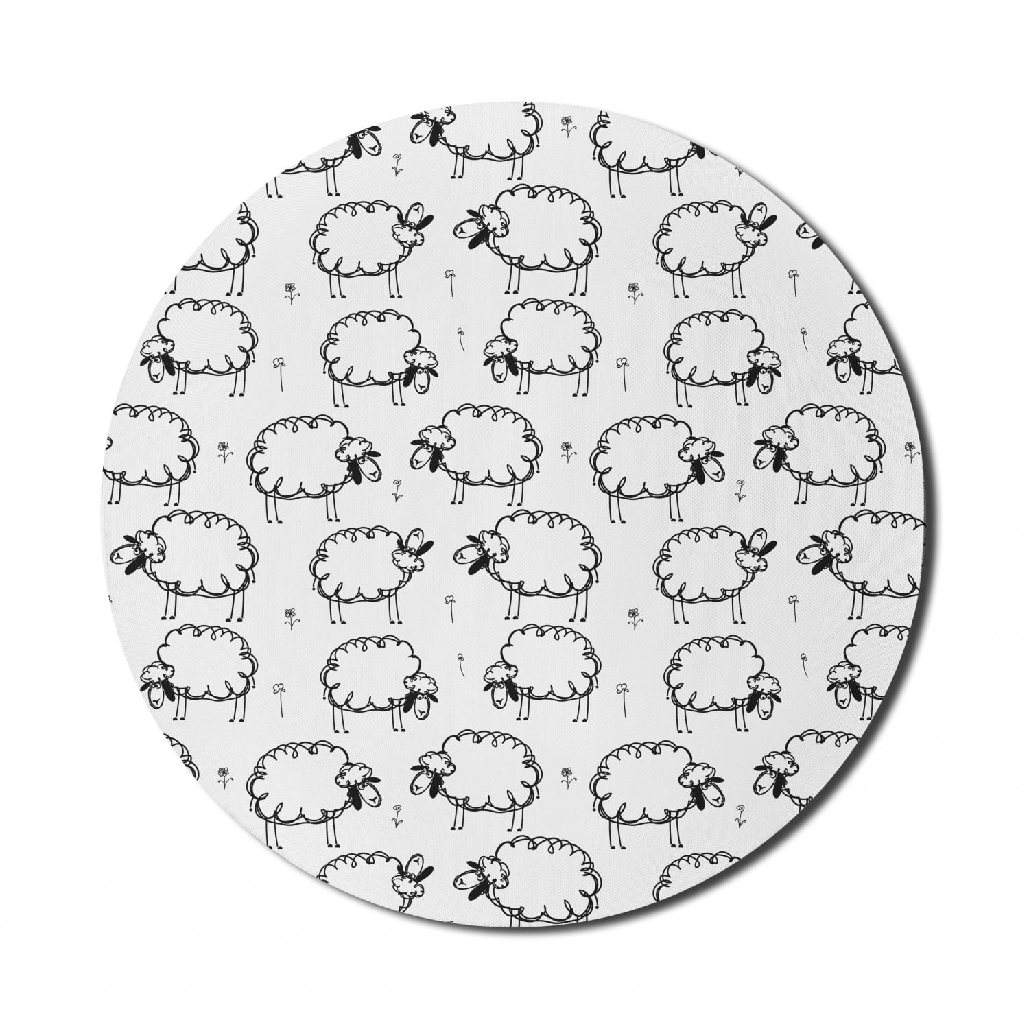 Funny Mouse Pad for Computers, Humorous Sheep Patterns on Meadow Flower ...