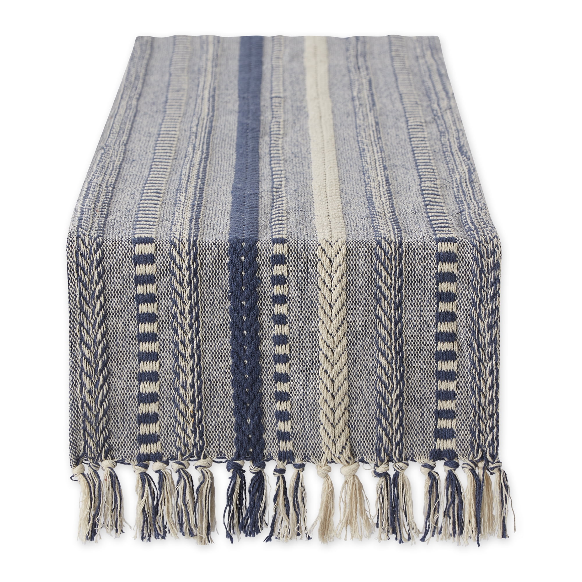 French Blue Braided Stripe Table Runner 15x72 - Walmart.com