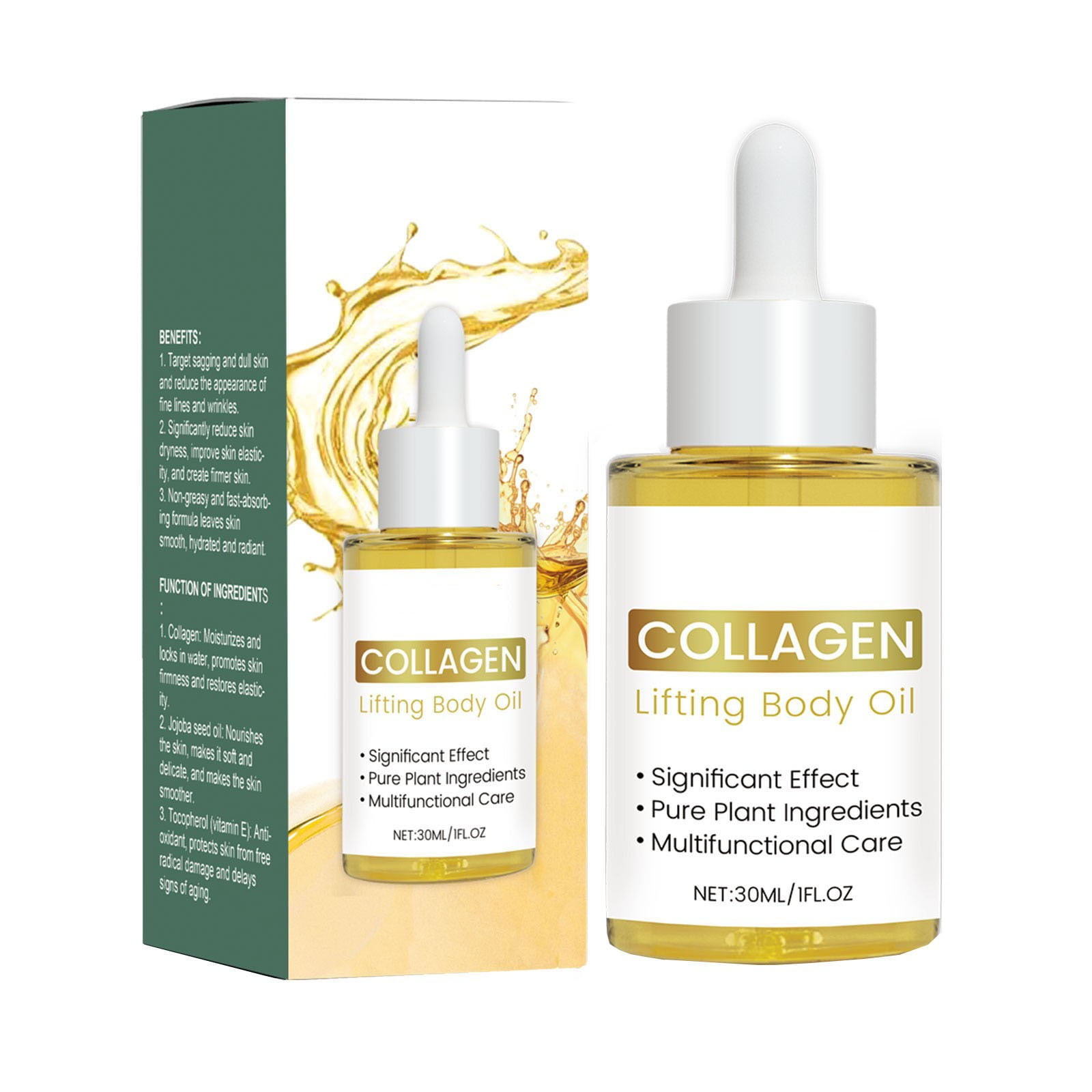 Aceite corporal de colágeno Bee Serum Essences, aceite corporal reafirmante de colágeno, aceite ...