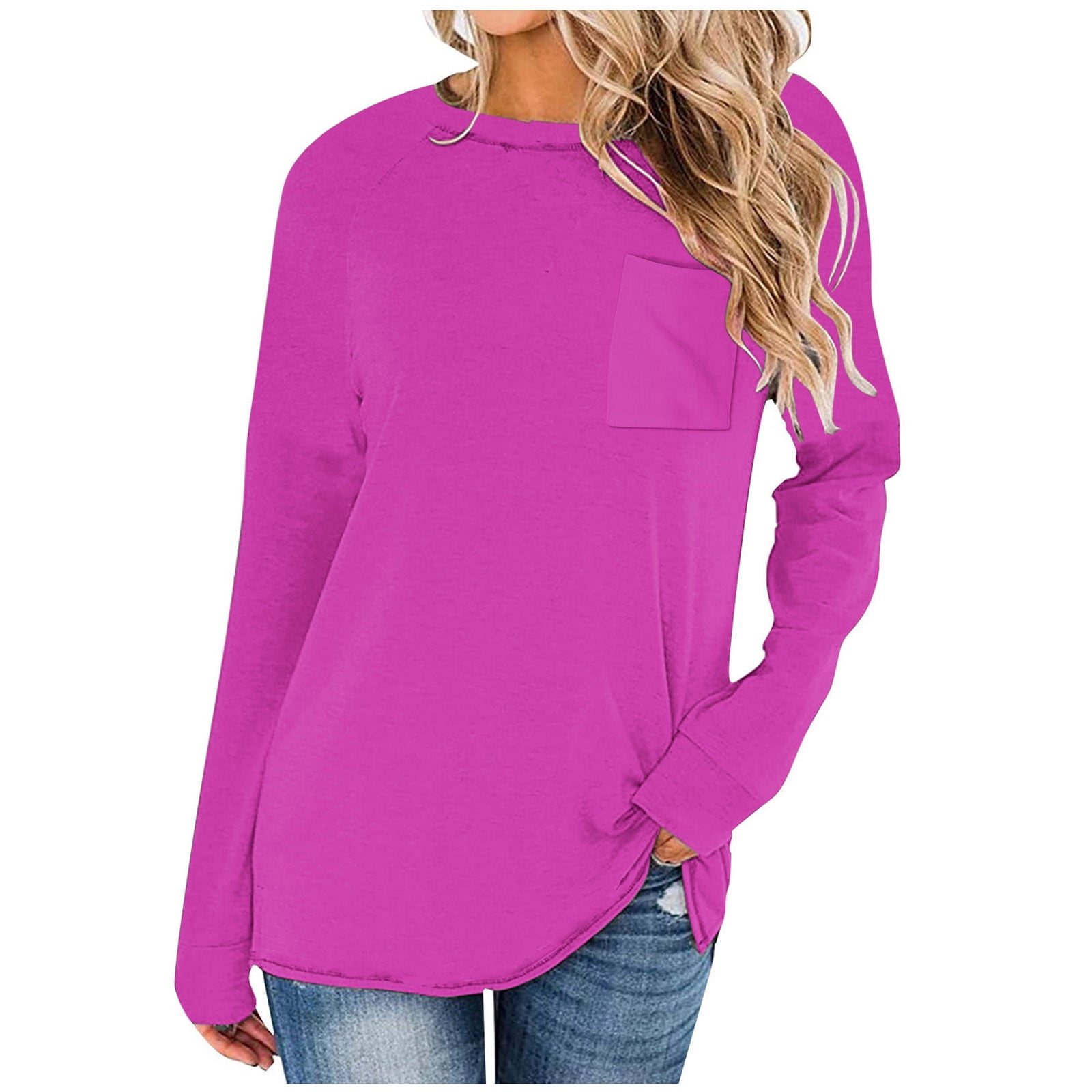 Click here for Timegard Womens Tops Crewneck Long Sleeve Drop Sho... prices