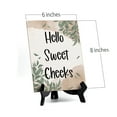 Signs ByLITA Hello Sweet Cheeks Table Sign with Green Leaves Design (6 ...