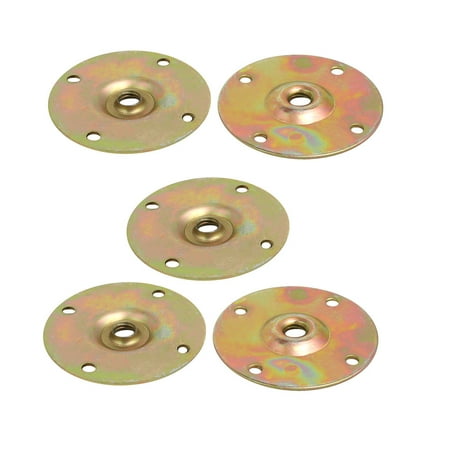 Unique Bargains 65mm Diameter Round Shaped Leg Mounting Plate Bronze ...