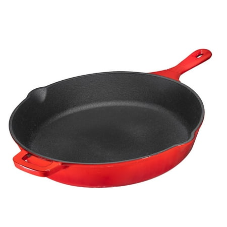 Red Enameled Cast Iron Skillet, 12 inch, By Bruntmor - Walmart.com