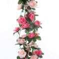 Artificial Pink Rose Vine Flowers Garland Hanging Floral Home Garden ...