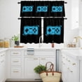 Blue Game Handle Kitchen Curtains, Kitchen Curtains and Valances Set of ...