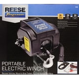 Reese Towpower Portable Electric Winch, Steel Cable, Trailer Car Towing ...