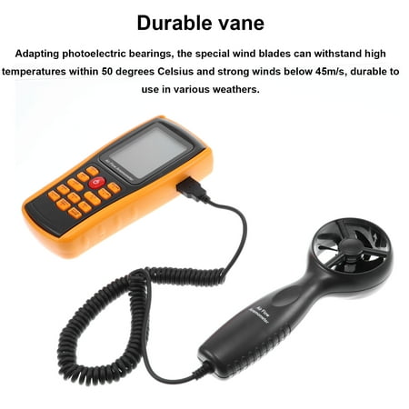 Multifunctional Anemometer Digital LCD Backlight Display Wind Speed ...