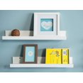 Muzilife 12-Inch Wood Floating Shelves Set of 2, Wall-Mounted with LED ...